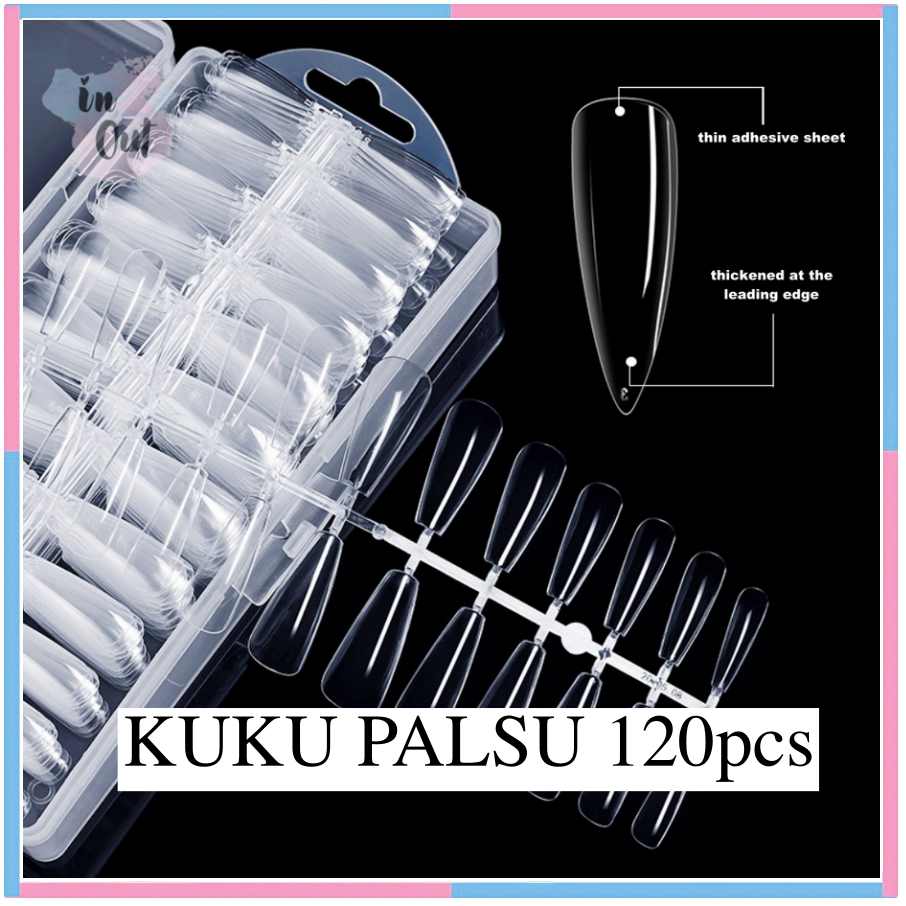 Jual Cetakan Kuku Palsu bening 120pcs 240pcs Akrilik Free Box Fake Nail ...