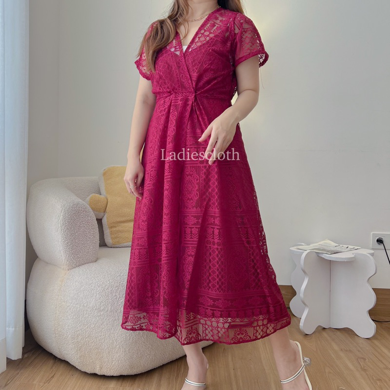 Jual Miyoee Lace Dress Bahan Lace Premium | Shopee Indonesia