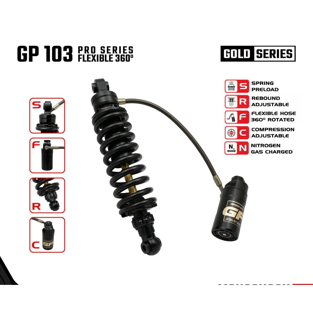 Jual Monoshock Ninja 150 R / RR / SS 250 GP 103 Flexible Shock Belakang Ninja 2T 4T 250 FI ...