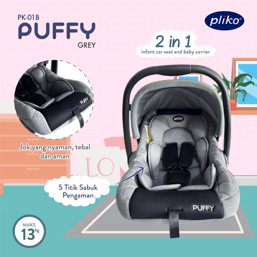 Jual Carseat Newborn Babydoes Saffe 2.0 / Artioo / Pliko Puffy Infant ...