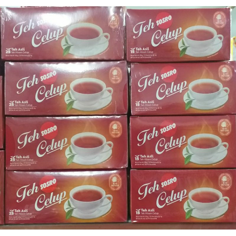 Jual KZ - sosro teh hitam celup isi 15 & 25 sachet | Shopee Indonesia