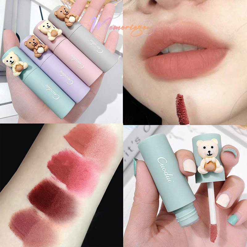 Jual COD&Ready CUODUI Lip Cream Velvet Lipstik Lip Matte Lucu Beruang Mist Lip Mud Tahan Lama ...