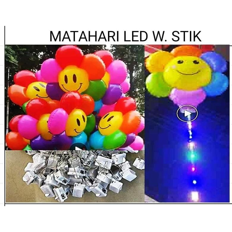 Jual SATASHA.ID BALON BUNGA MATAHARI KECIL LED DAN NON LED STIK MURAH ...