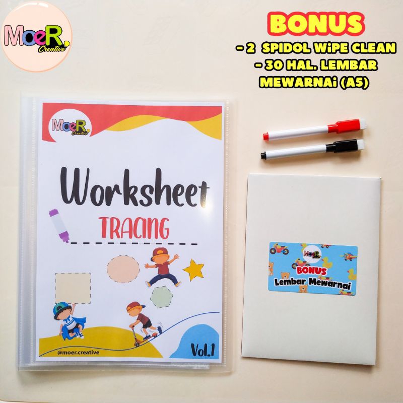 Jual Worksheet Tracing Vol.1 40 Halaman Lembar Belajar Untuk Anak 2 3 4 ...