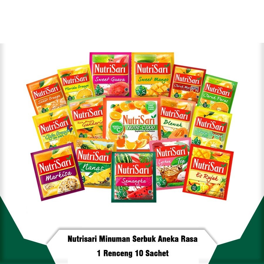 Jual ( Perpack isi 4 Renceng ) NutriSari sachet rencengan 14gr Minuman ...