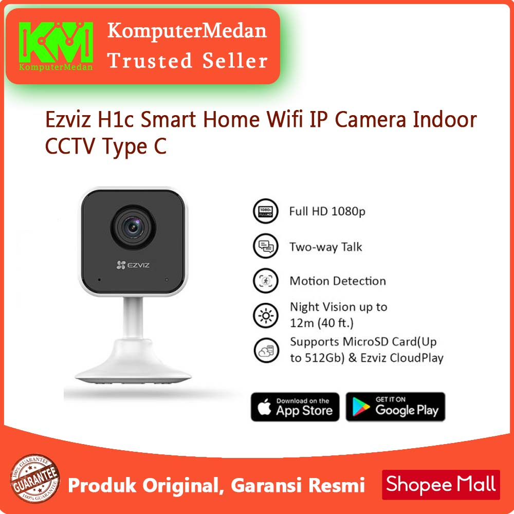 Jual Kamera cctv Ezviz H1c Smart Home Wifi IP Indoor CCTV Type C ...