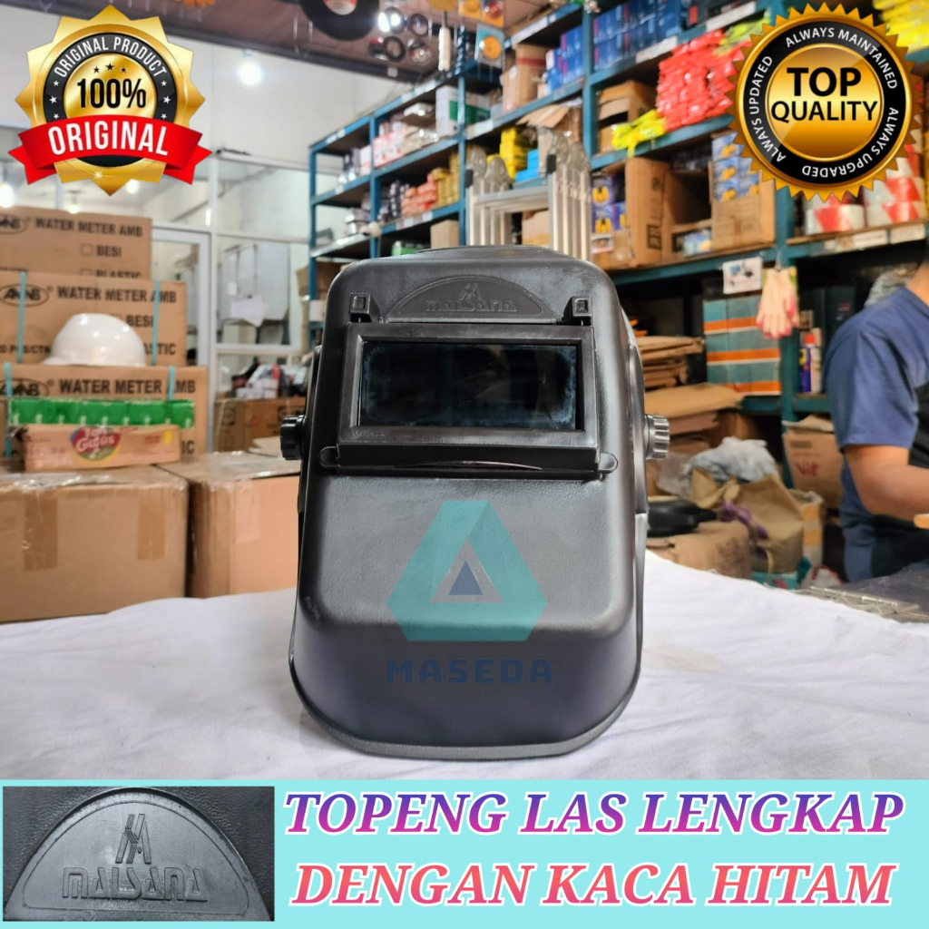 Jual topeng las lengkap dengan kaca / helm las / Face shield Welding ...