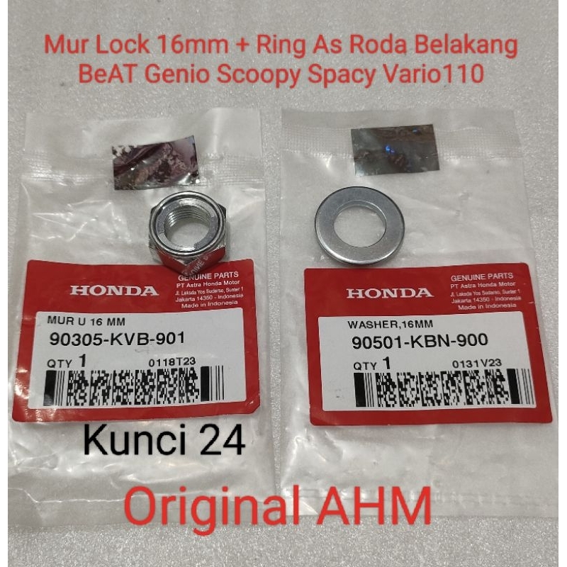 Jual Mur Lock 16mm + Ring As Roda Belakang BeAT Scoopy Spacy Vario110 ...