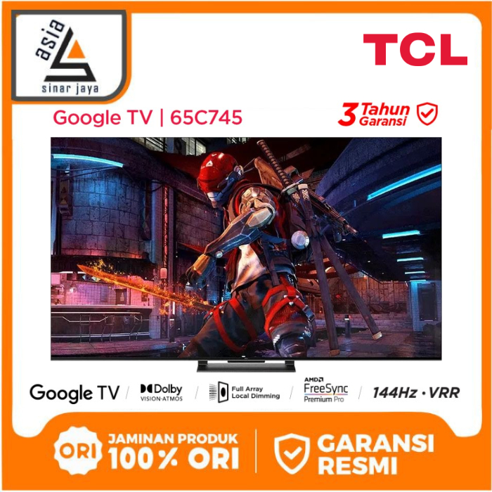 Jual TCL 65 inch QLED Google TV 4K UHD Full Array LD-VRR 144Hz - 65C745 | Shopee Indonesia