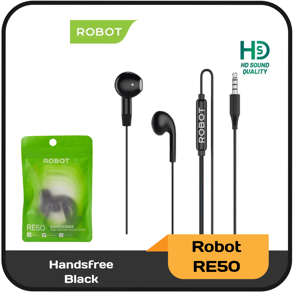 Jual Handsfree/Headset Robot RE20/RE50 Wired Earphone | Shopee Indonesia