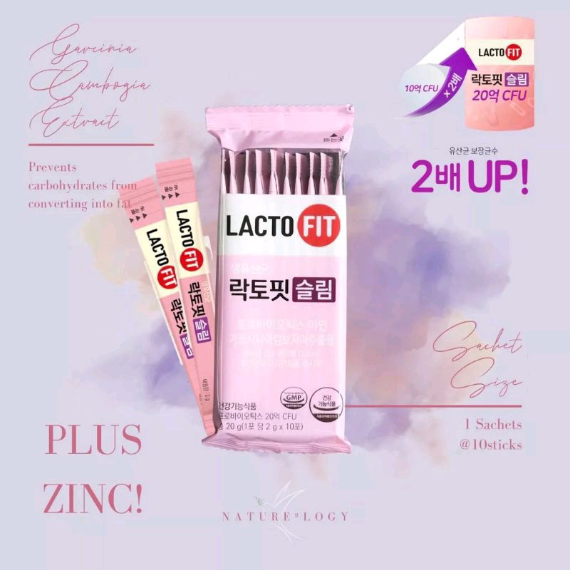 Jual LACTO FIT Probiotic Slim 1 pack isi 10 sachet Korea Probiotik ...