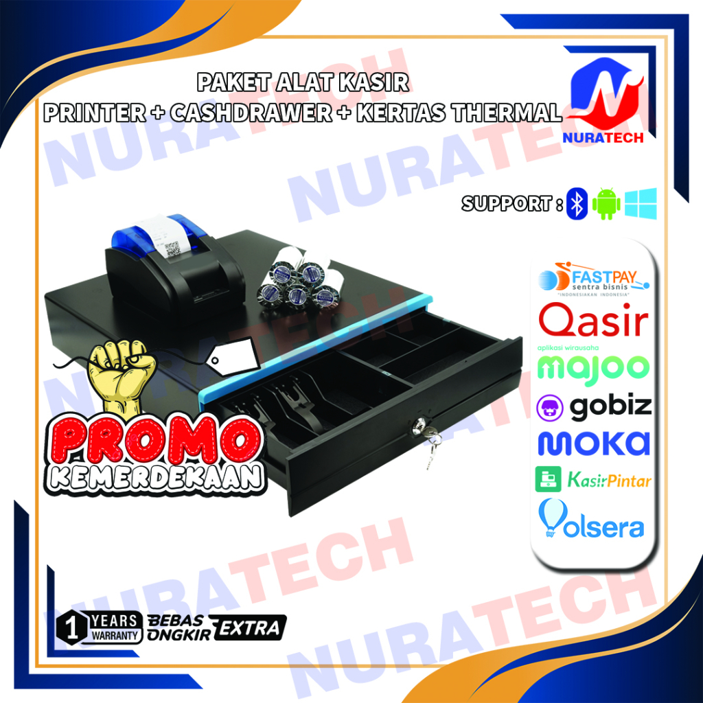 Jual PAKET ALAT KASIR PRINTER KASIR THERMAL,CASH DRAWER,FREE KERTAS ...