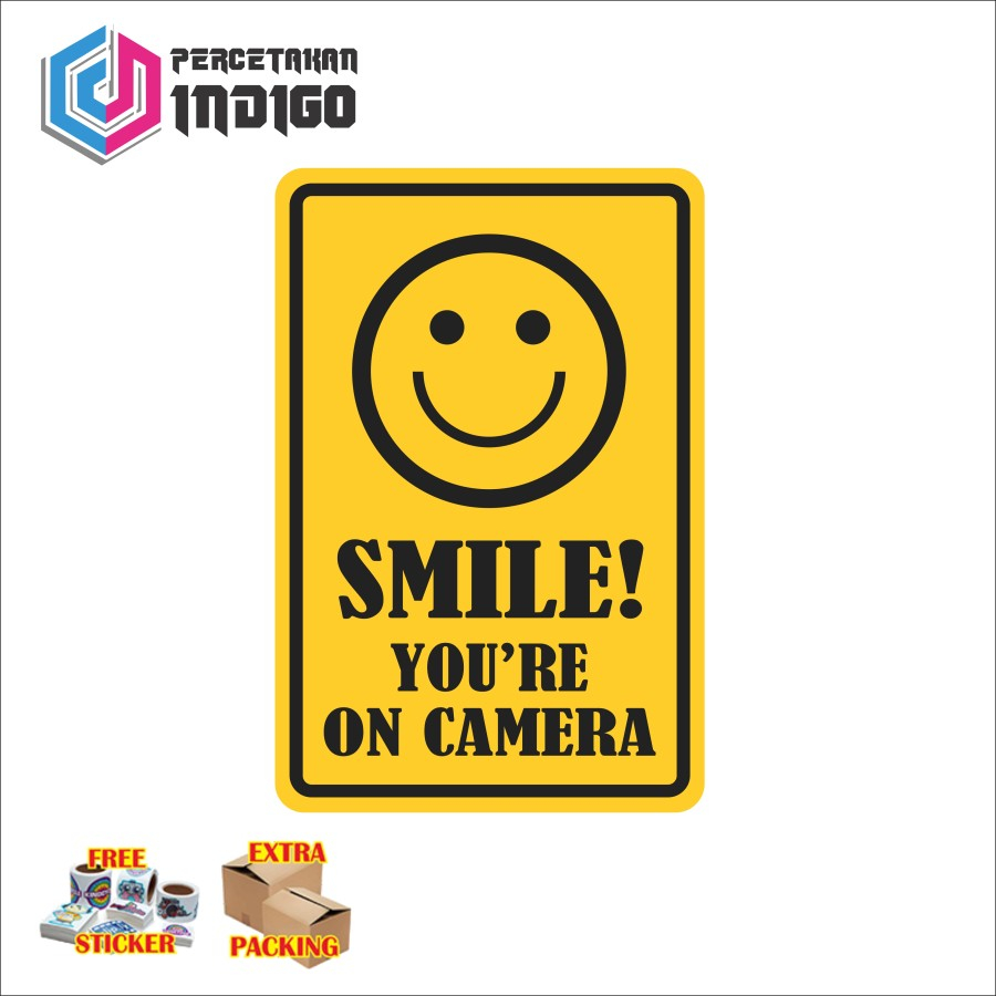 Jual Plat Alumunium Rambu Rambu Smile Youre On Camera Shopee Indonesia