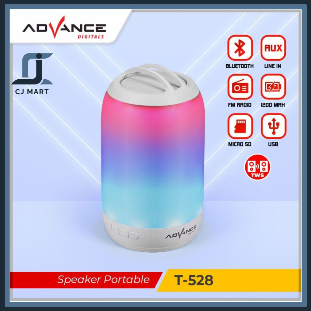 Jual Speaker Portable Bluetooth 5.0 TWS Advance T-528 / T528 | Shopee ...