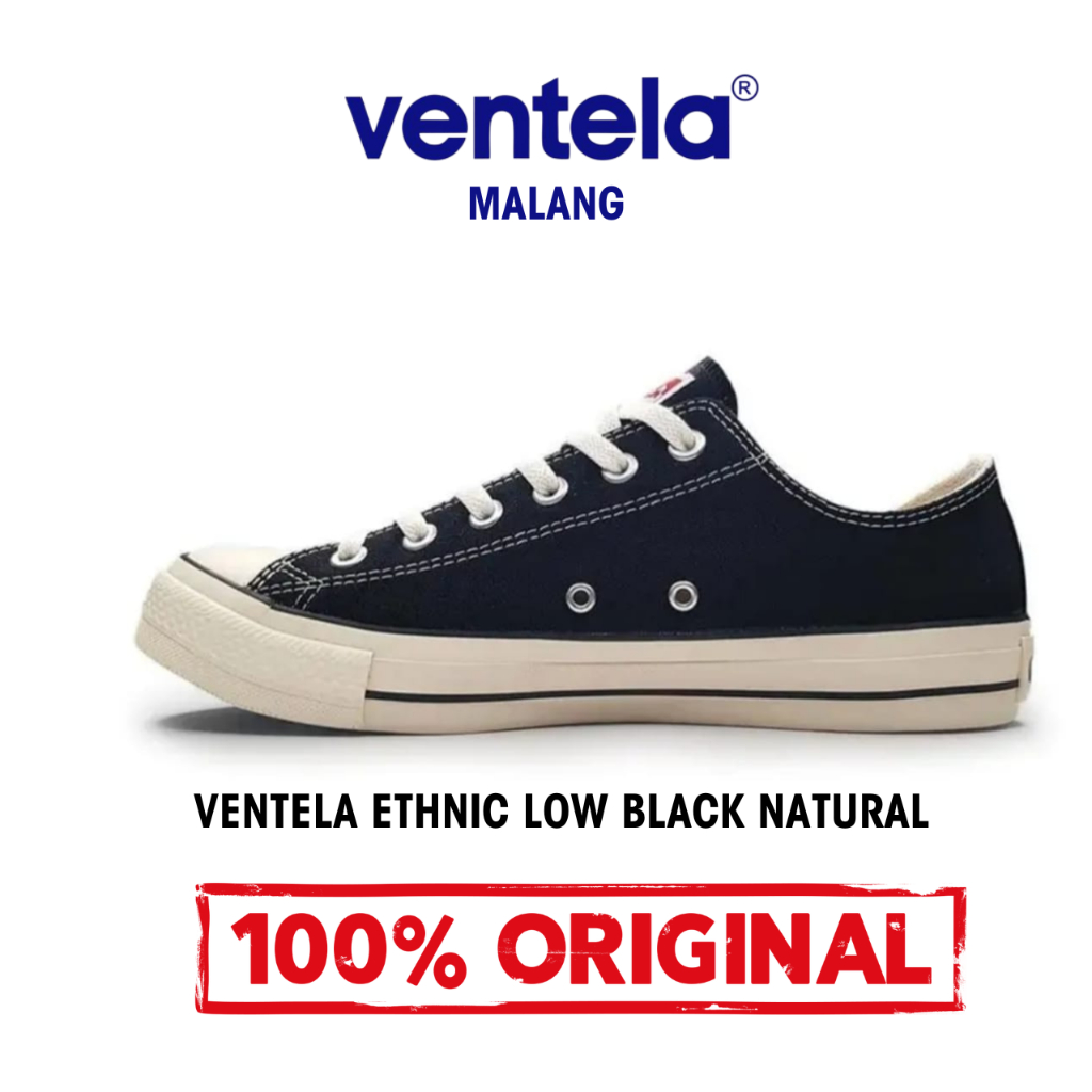 Jual Sepatu Ventela Ethnic Low Black Natural 100% Original Sepatu Kasual Sepatu Sekolah | Shopee ...