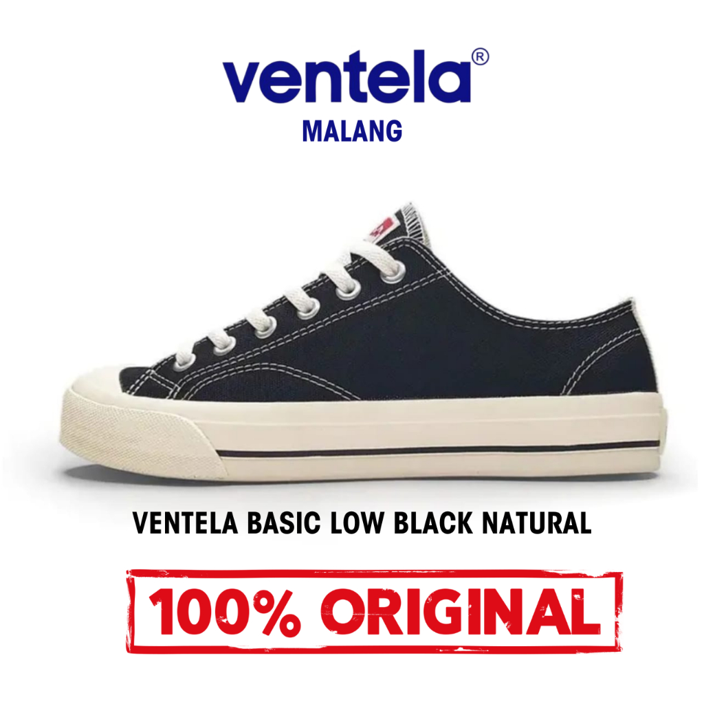 Jual Sepatu Ventela Basic Low Black Natural 100% Original Sepatu Kasual Sepatu Sekolah | Shopee ...