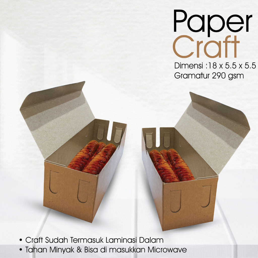 Jual BOX HOTANG / BOX SOSIS / BOX CORNDOG / BOX SATE KRAFT - LAMINASI ...