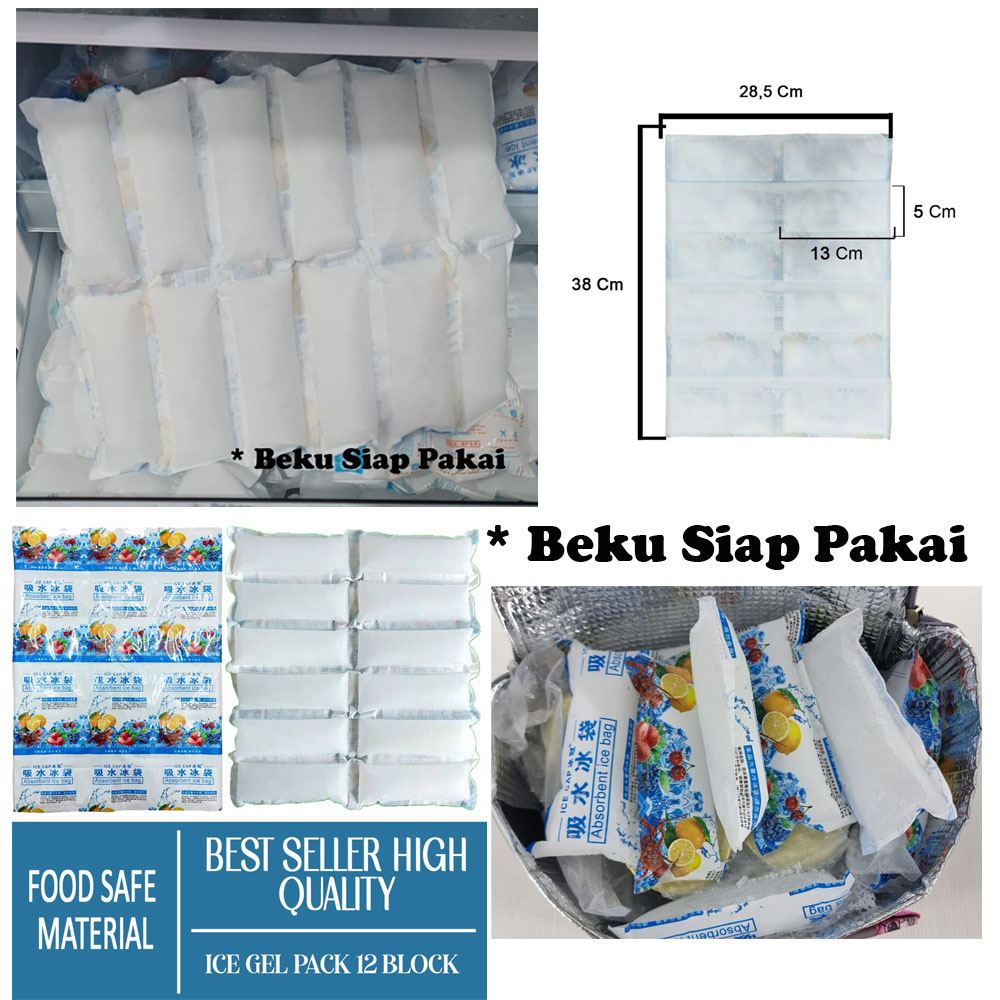 Jual Ice Gel Beku Siap Pakai Lembaran 12 Besar / Ice Pack Dingin ...