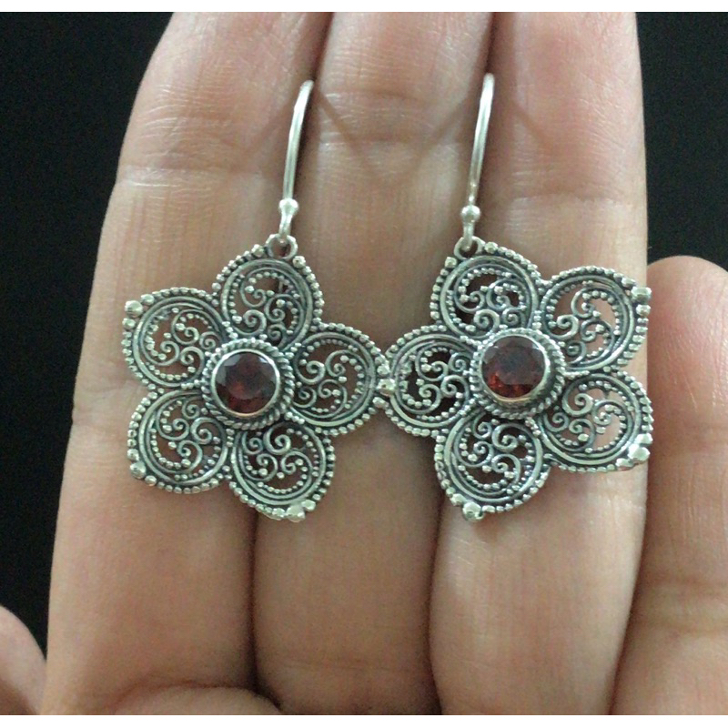 Jual Anting Earrings Perak Silver Bali asli 925 hook ukir jawan bun ...