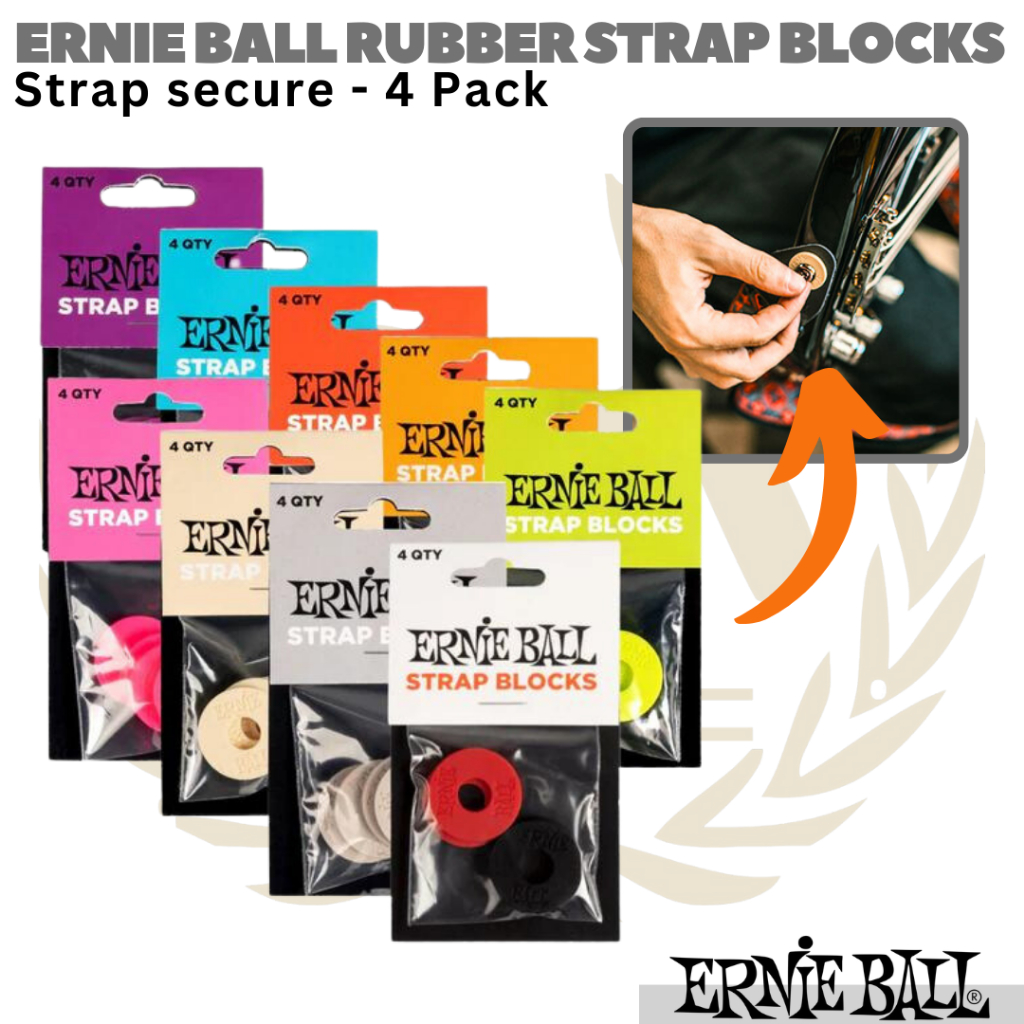Jual ERNIE BALL RUBBER STRAP BLOCKS 4 Packs | Pelindung Strap Gitar ...