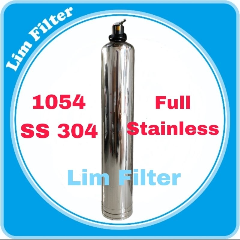 Jual TABUNG FILTER AIR 1054 FULL STAINLESS SS304 + 3 WAY VALVE - IMPOR | Shopee Indonesia