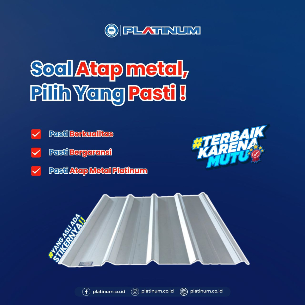 Jual ATAP SPANDEK SNI / ATAP METAL PLATINUM / ATAP ZINCALUME AZ100 ...