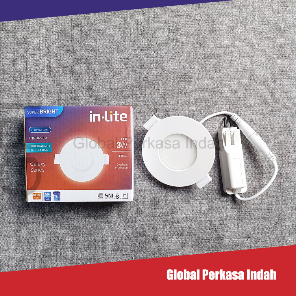 Jual INLITE LAMPU PANEL LED DOWNLIGHT BULAT INBOW 3W 6W 9W INPS628R ...
