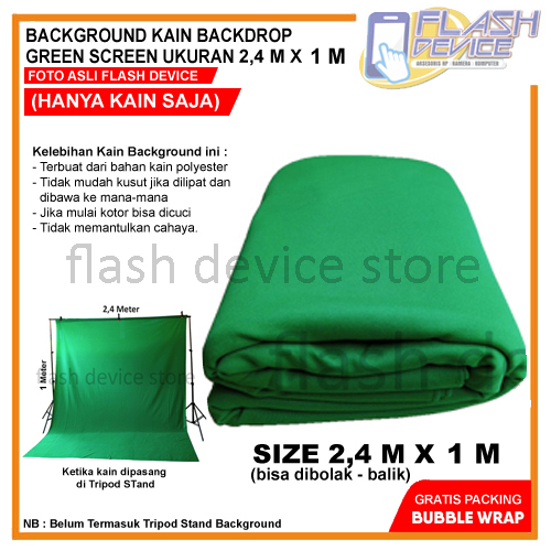 Jual Kain Background Backdrop Green Screen 2,4 Meter x 1 Meter Photo ...