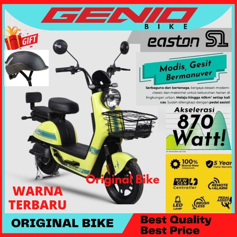Jual Sepeda Listrik E-Bike Genio EASTON S1 TERBARU 2023 | Shopee Indonesia Jual Sepeda Listrik E-Bike Genio EASTON S1 TERBARU 2023 | Shopee Indonesia