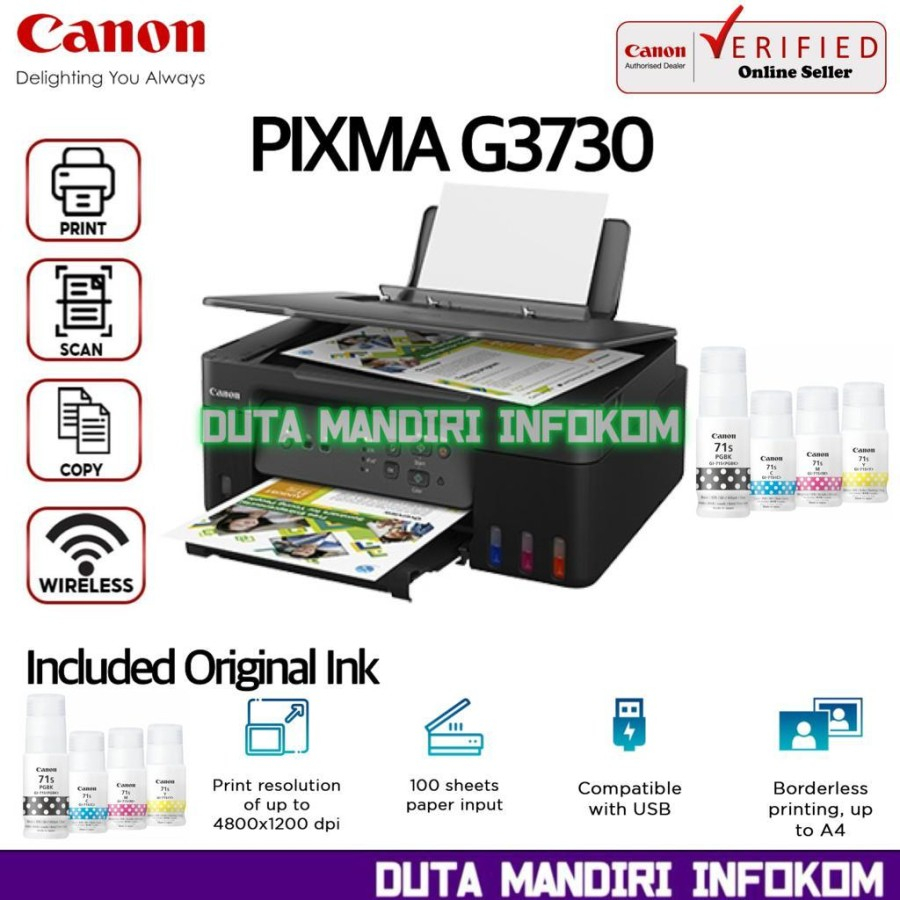 Jual Canon PIXMA G3730 - AIO Print Scan Copy WiFi InkTank Printer ...