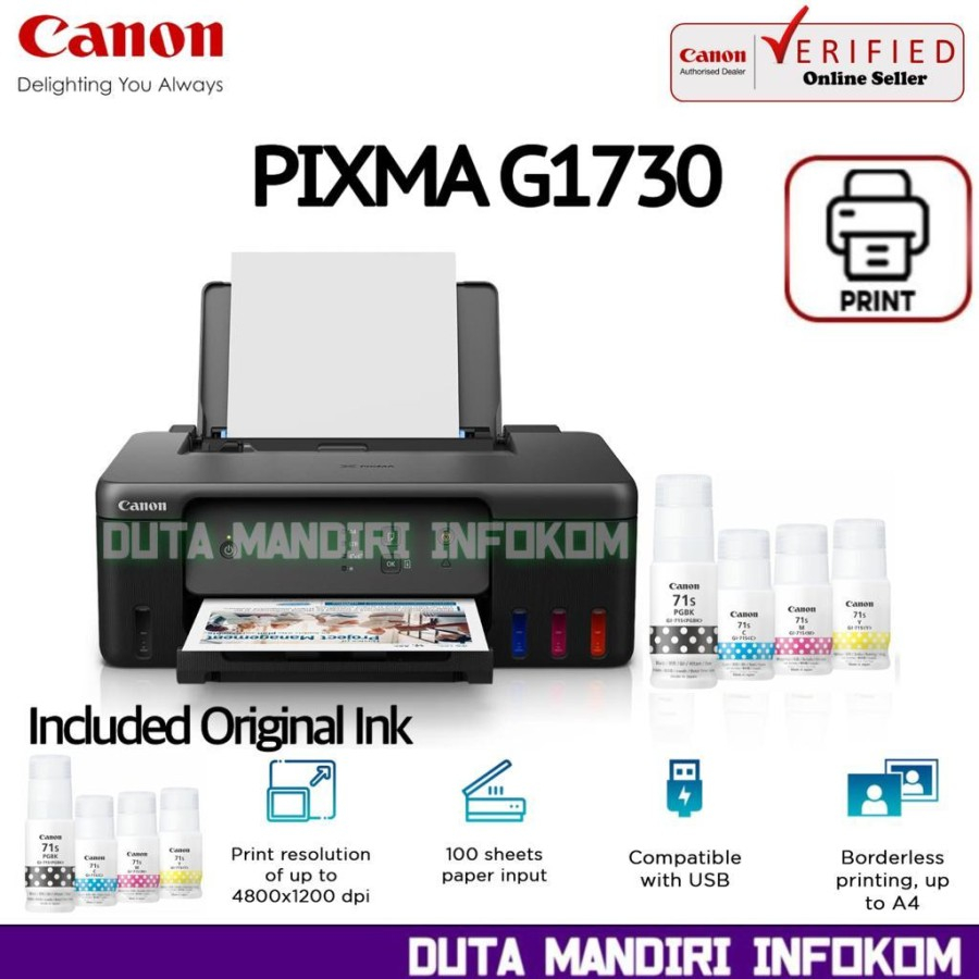 Jual Canon PIXMA G1730 - Ink Tank Single Function Printer [G1010 ...