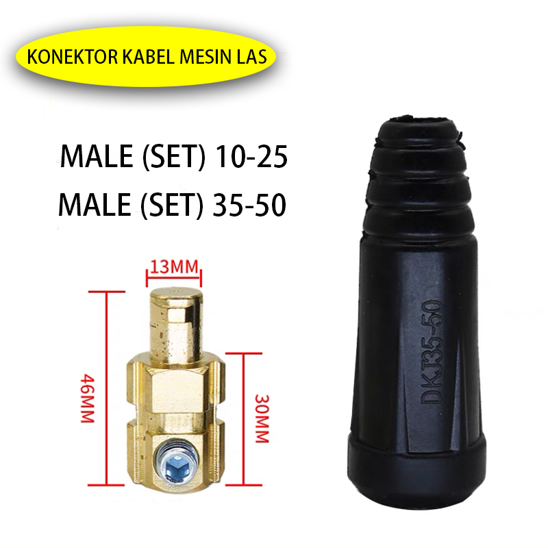 Jual KONEKTOR KABEL LAS Male & Female 10-25/35-50/50-70 HIGH QUALITY ...