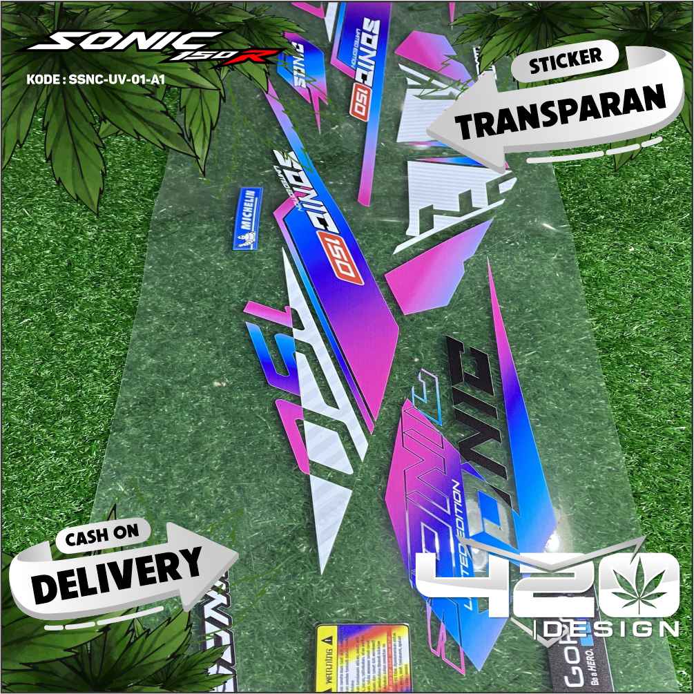 Jual (COD)Stiker Striping Transparan SONIC 150 Fi - List Striping ...