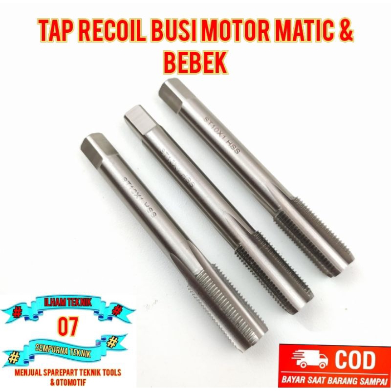 Jual Hand Tap Recoil Helicoil Untuk Busi Motor Bebek Matic M10 x 1.0 ...