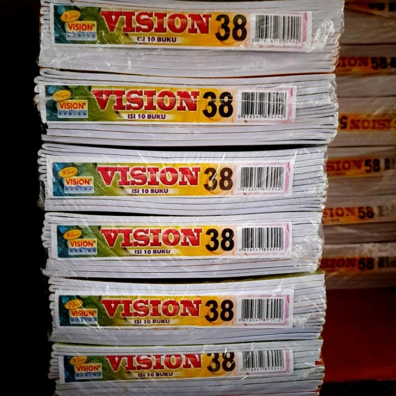 Jual BUKU TULIS VISION 38 LEMBAR 1 PAK ISI 10 BUKU | Shopee Indonesia