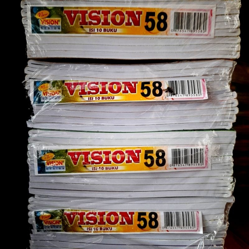 Jual BUKU TULIS VISION 58 LEMBAR 1 PAK ISI 10 BUKU | Shopee Indonesia