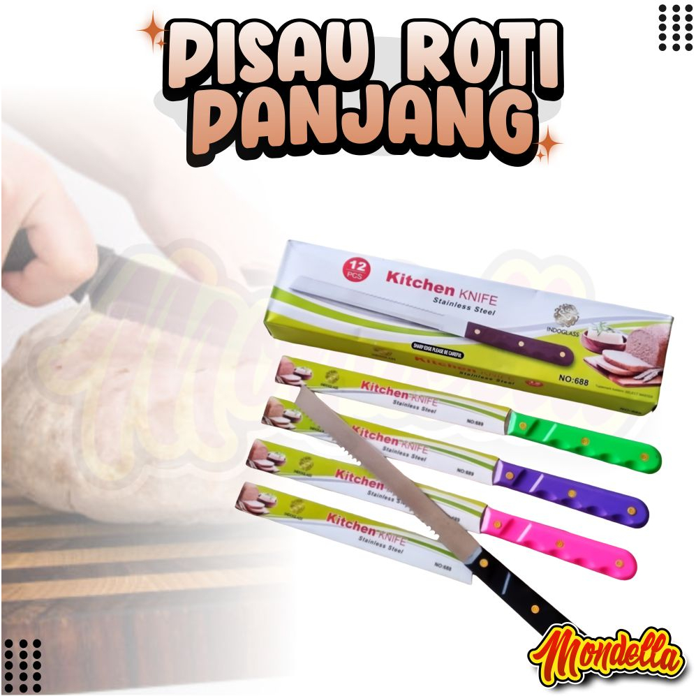 Jual Pisau Roti Tawar Stainless Steel Kue Tart Ulang Tahun Panjang 32 ...