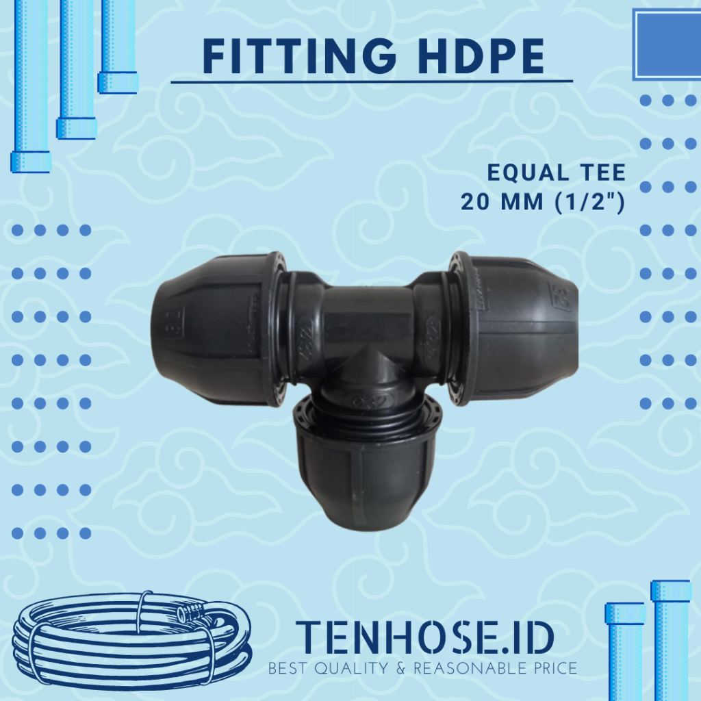 Jual Equal Tee Ukuran 20 MM (1/2" Inch) Fitting HDPE | Shopee Indonesia