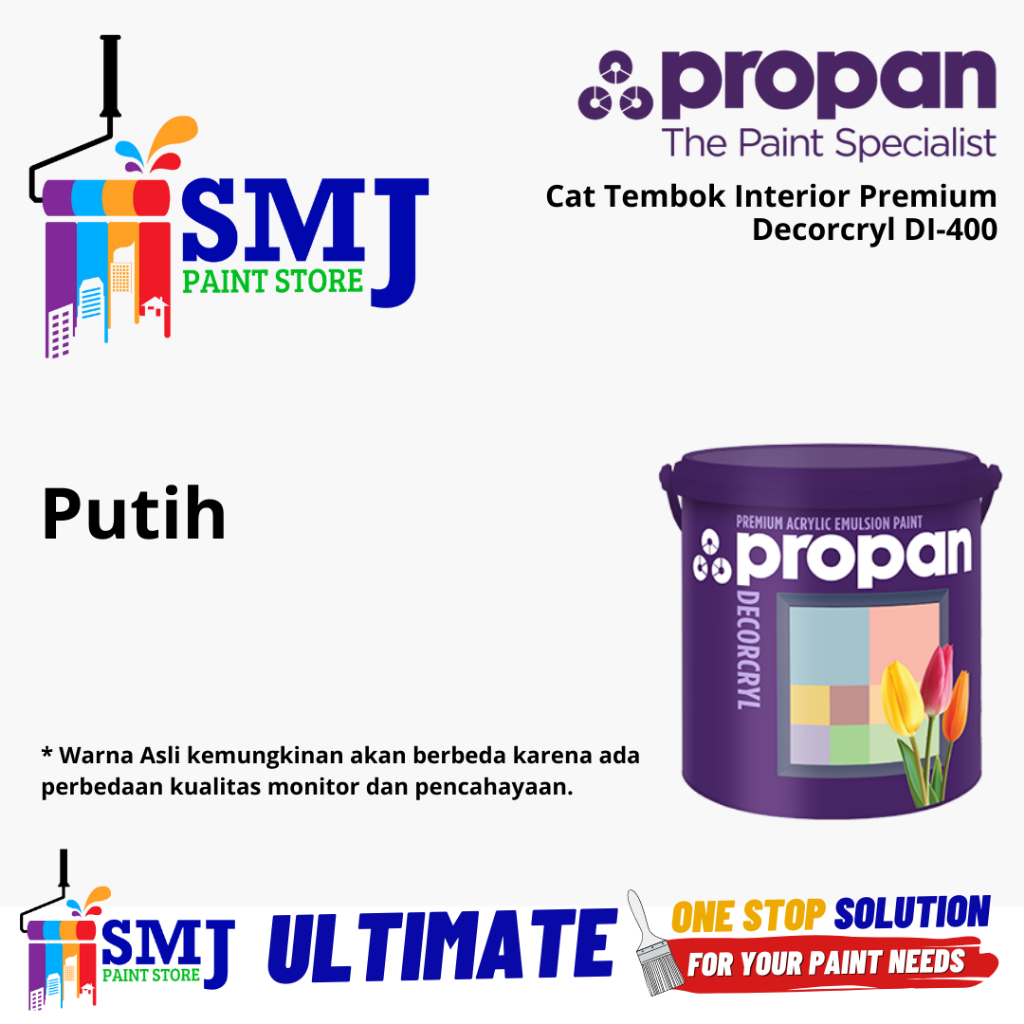Jual Cat Tembok Interior Premium PROPAN DECORCRYL DI 400 Warna Putih 2 ...