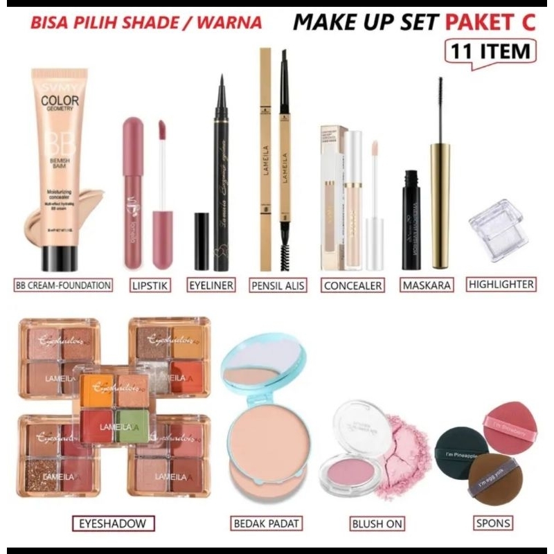 Jual PAKET C MAKE UP SET 11 PCS | Shopee Indonesia