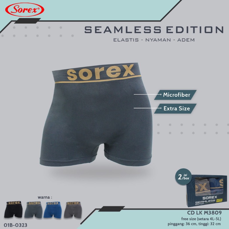 Jual 1 Box isi 2 Pcs Celana Dalam Pria Boxer SOREX 3809 3808 Super Big ...