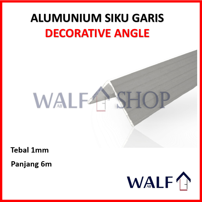 Jual Siku Alumunium Garis 2.5 cm Tebal 1 mm Panjang 6 meter TOLONG BACA ...
