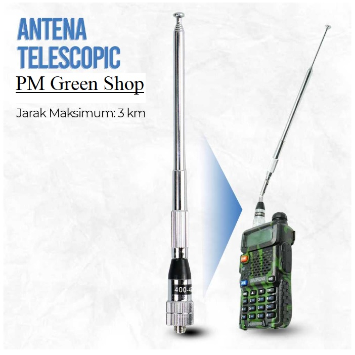 Jual Antena ht jarak jauh Telescopic uhf baofeng uv5r bf 888s bf uv82 | Shopee Indonesia