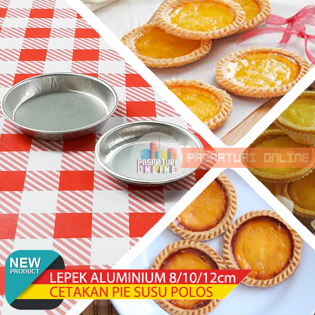 Jual [12 pcs] LEPEK ALUMINIUM Press Tanpa Sambungan Cetakan Kue Pie ...