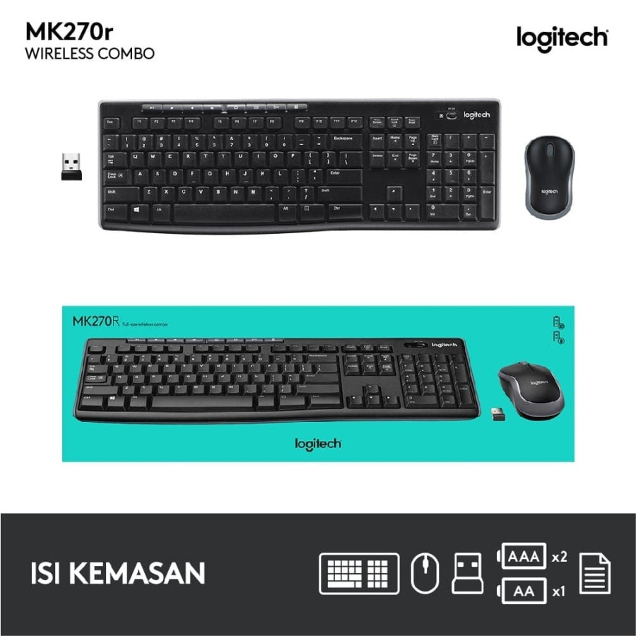 Jual Logitech mk270r Wireless Combo Mouse & Keyboard mk270 | Shopee ...