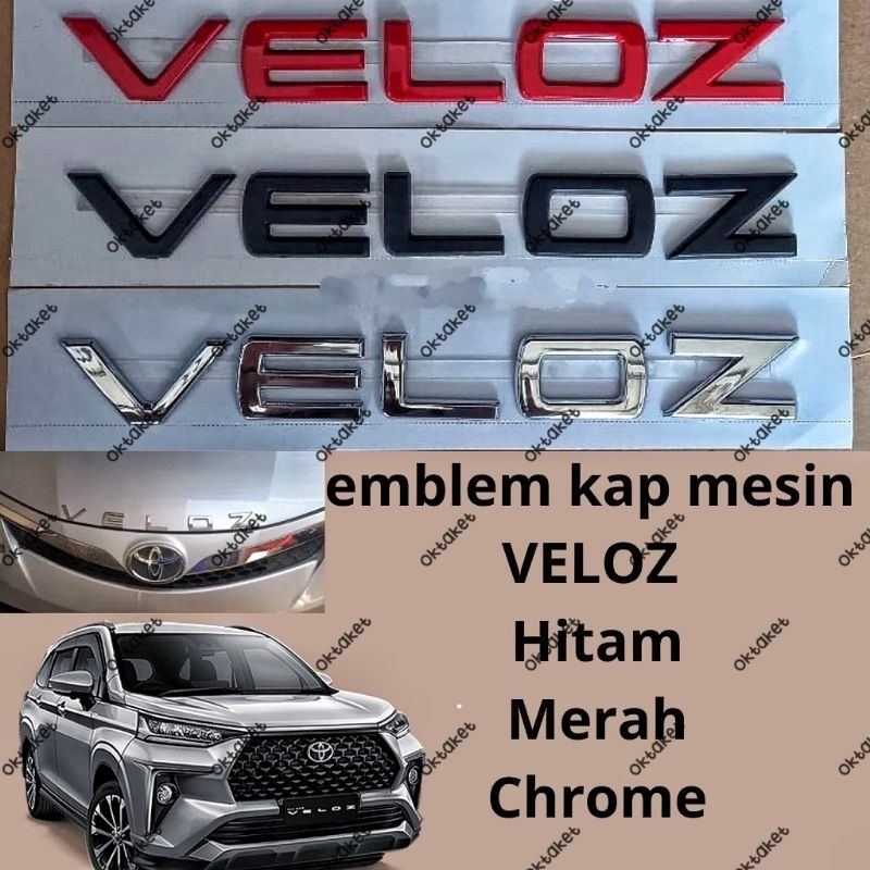 Jual Logo emblem kap mesin Veloz chrome merah hitam | Shopee Indonesia