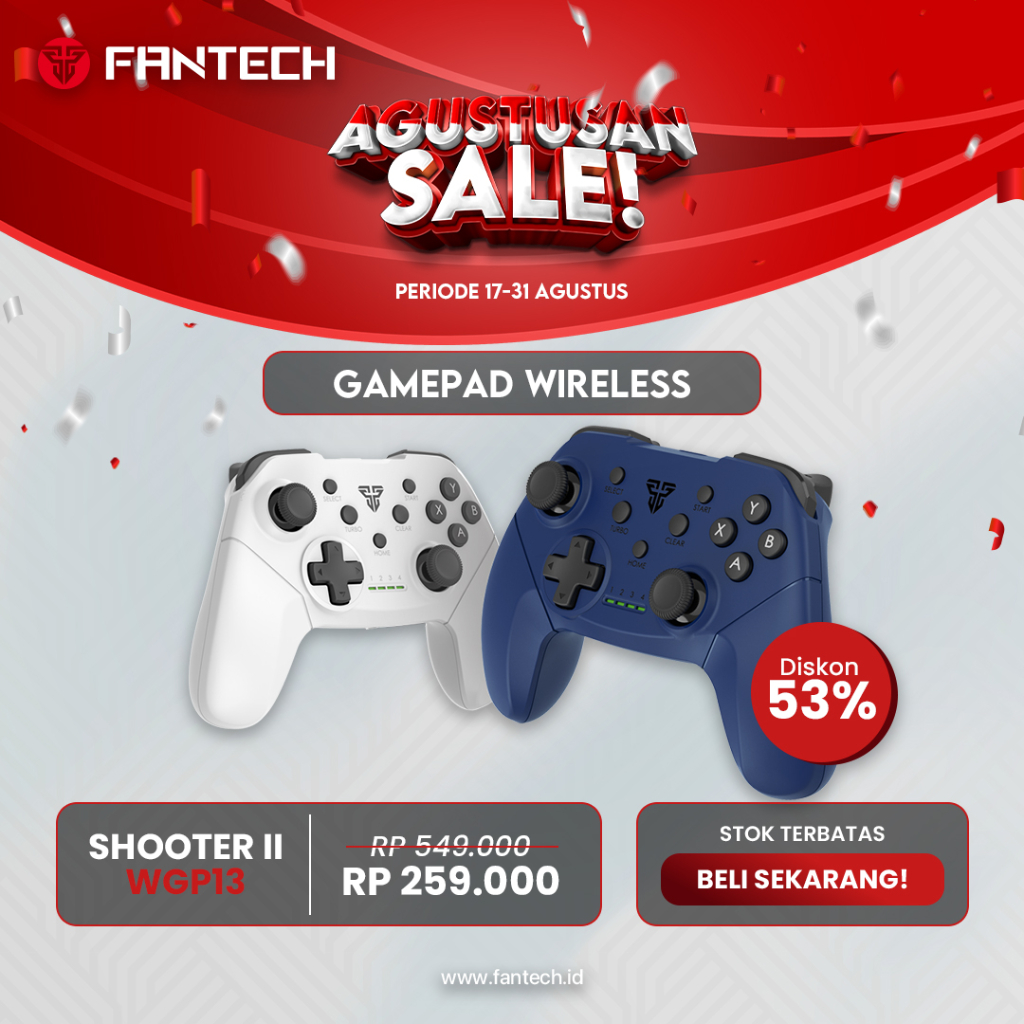 Jual Fantech Wireless Gaming Controller WGP13 Gamepad Joystick USB ...