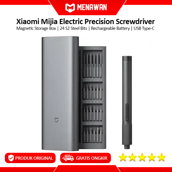 Jual Xiaomi Mijia Electric Precision Screwdriver 24 Bits Obeng HP ...