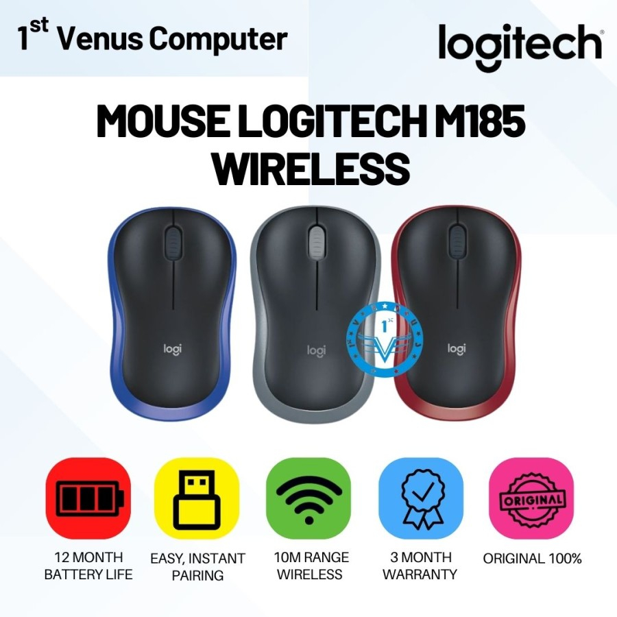 Jual MOUSE LOGITECH WIRELESS M185 ORI | Shopee Indonesia