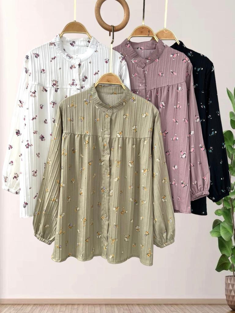 Jual FLOWER BLOUSE KOREAN STYLE / FLORAL BLOUSE MOTIF BUNGA / OLLA ...